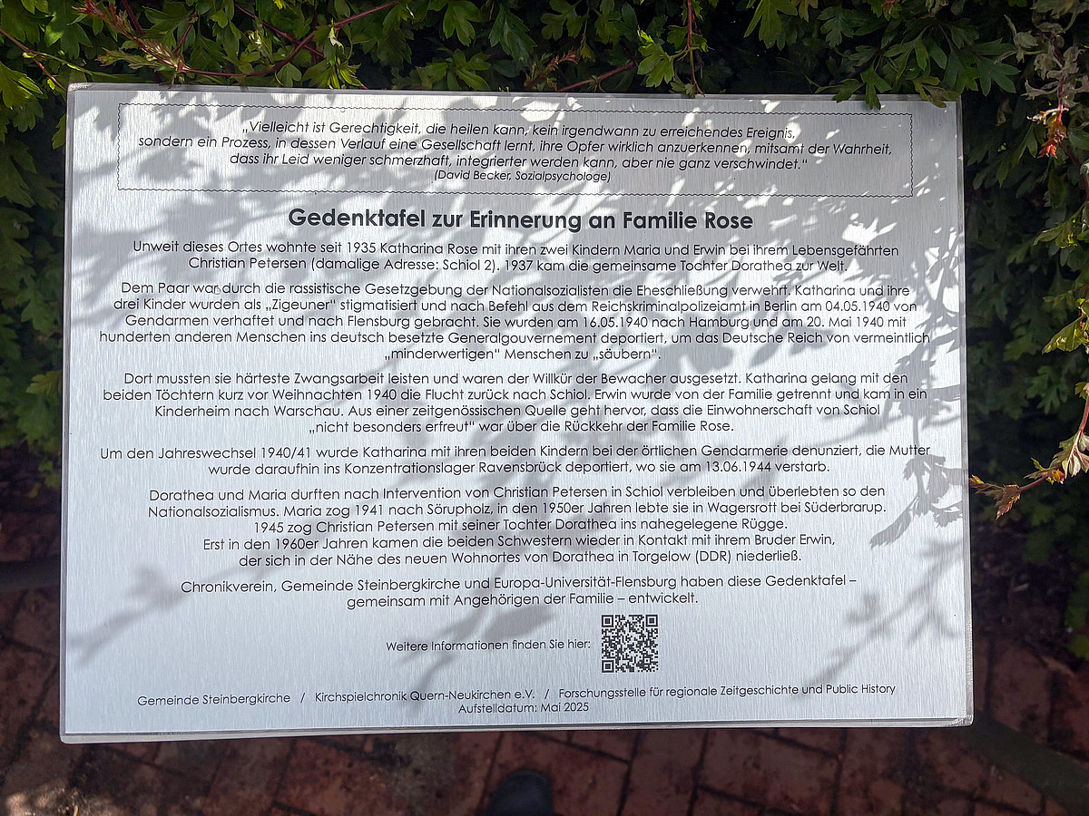 Remembering the Rose Family of Schiol - Europa-Universität Flensburg (EUF)